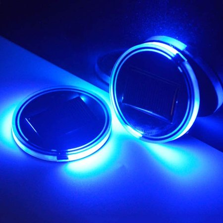 SAYDY Solar Energy Car Drinks Coasters, LED Car Cup Holder Lights ...