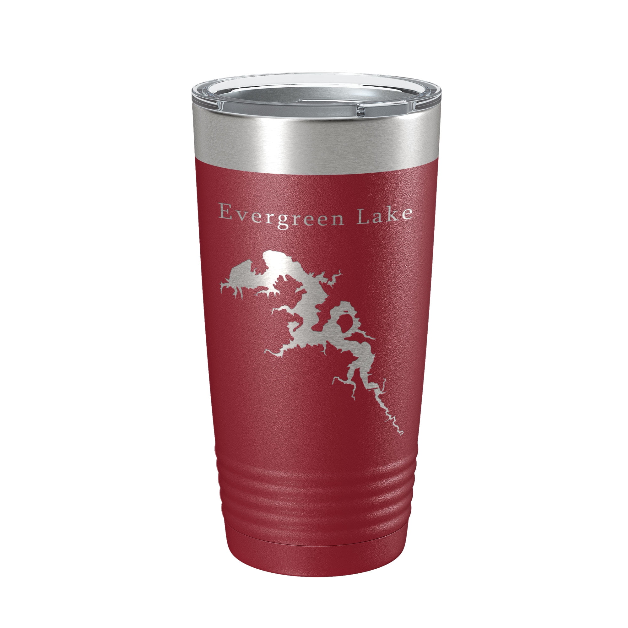Evergreen Lake Map Tumbler Travel Mug Insulated Laser Engraved Coffee ...