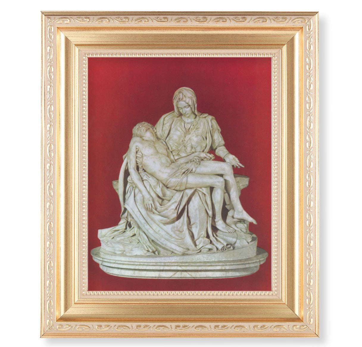 The Pieta Picture Framed Wall Art Decor, Large, Satin Gold Fluted Frame ...