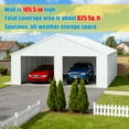 33ft X 25ft Dual Doors Metal Garage, Covering 825Sq.Ft, Heavy Duty ...