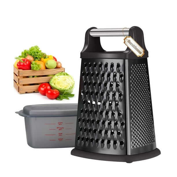 Ourokhome 4 Side Box grater - Stainless Steel 10 Inch cheese Slicer ...