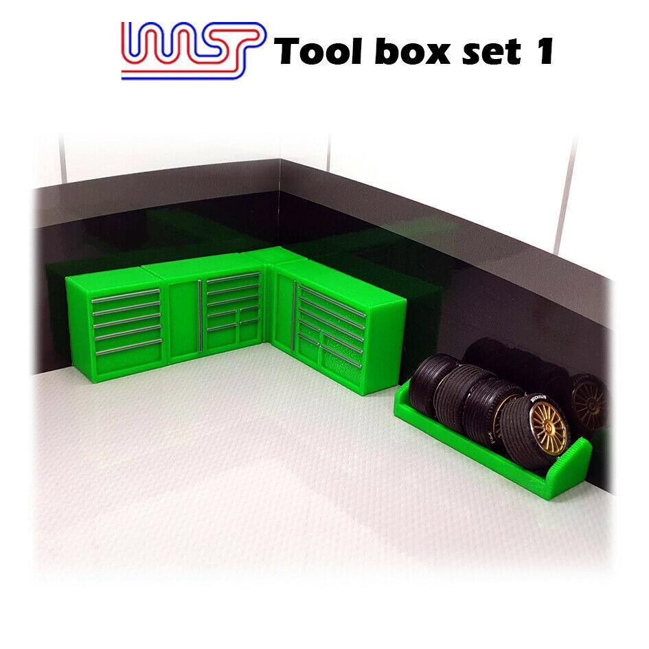 Slot Car Garage Pit Scenery - Tool Set 5 Piece Green 1:32 Scale Wasp ...