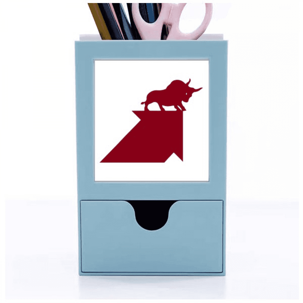 Red Form Stock Market Bull Desk Supplies Organizer Pen Holder Card ...