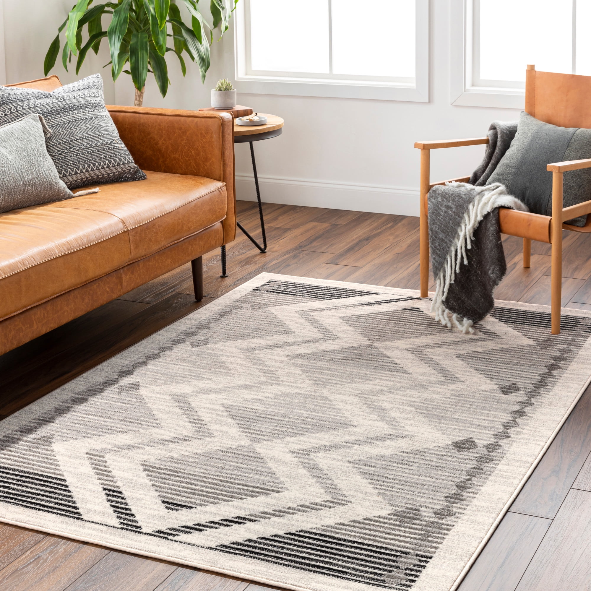 Pisa Gray/Cream 7' x 9' Area Rug - Walmart.com
