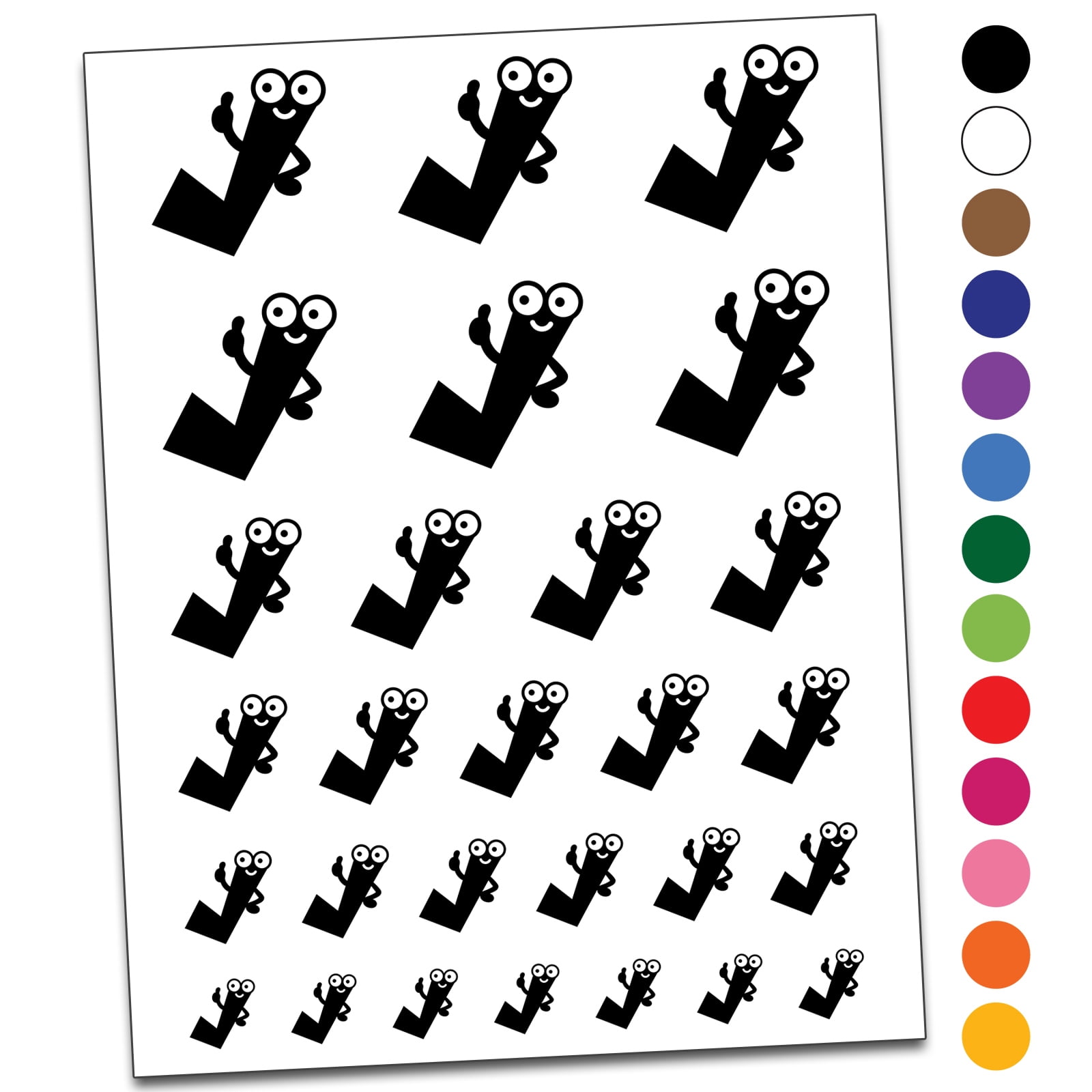 Check Mark Guy Thumbs Up Water Resistant Temporary Tattoo Set Fake Body ...