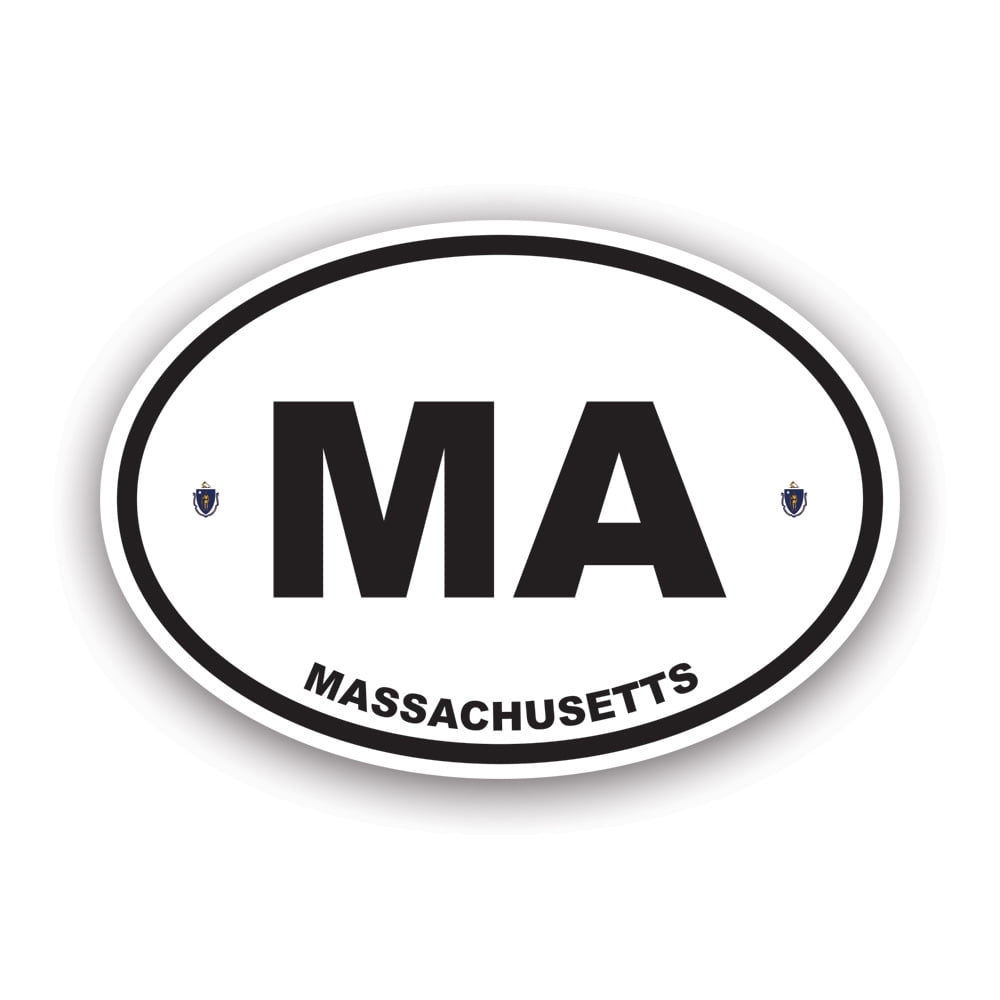 Massachusetts Flag Oval Sticker Decal - Self Adhesive Vinyl ...