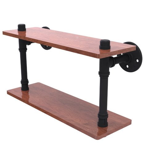 Pipeline Collection 16 Inch Ironwood Double Shelf - Walmart.com
