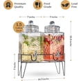 Beverage Dispensers - Set of 2 Glass Drink Dispensers with Metel Stand ...