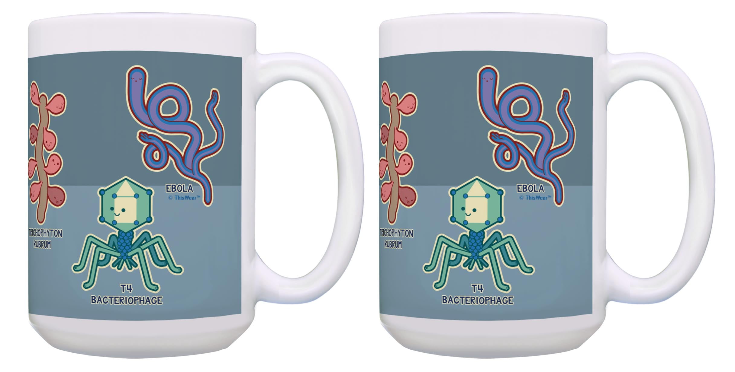 ThisWear Nursing Gifts Kawaii Bacteria Mugs Medical Gifts for Doctors 2 ...