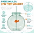 5 Pack Plastic Fish Bowl Tumbler with Straw & Lid, 1200ML Drinking ...