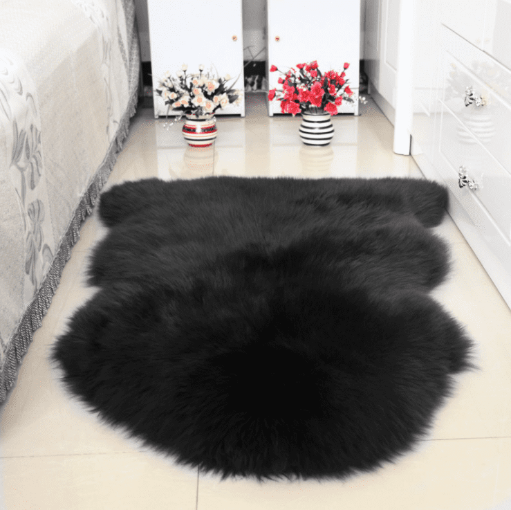 Floor & Rugs Premium Natural Genuine Sheepskin Rug 46 Plush Soft Dense ...