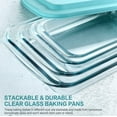 Mcirco 8-Piece Glass Bakeware Set with Lids, Rectangular Baking Dishes ...