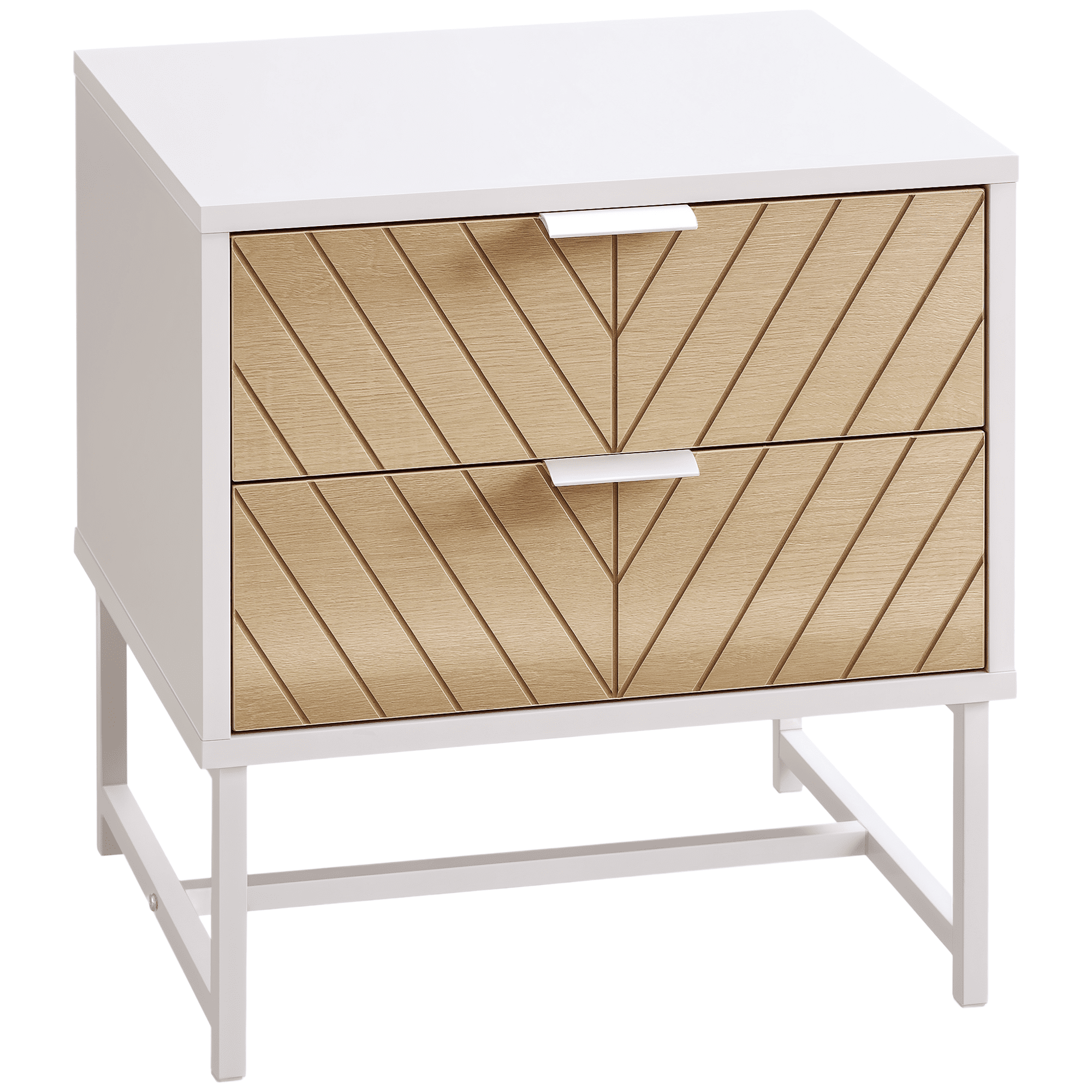 Click here for Homcom Nightstand With 2 Drawers And Steel Frame... prices