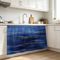 Abstract Golden Cabinet Curtains Water Ripple Dark Blue Sea Modern Art ...