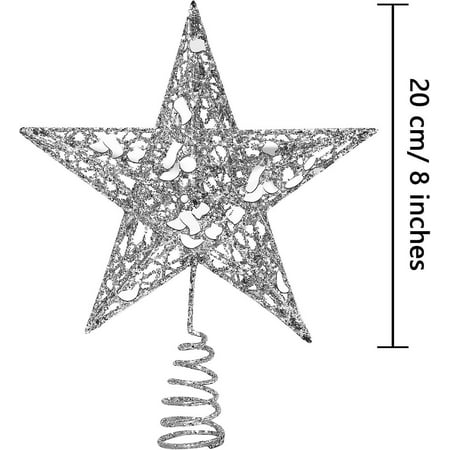 Glittered Christmas Tree Topper Metal Christmas Treetop Hallow Wire ...