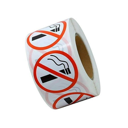 500 Pieces/Roll No Smoking Sticker Logo Signs Adhesive Labels 2.5cm ...