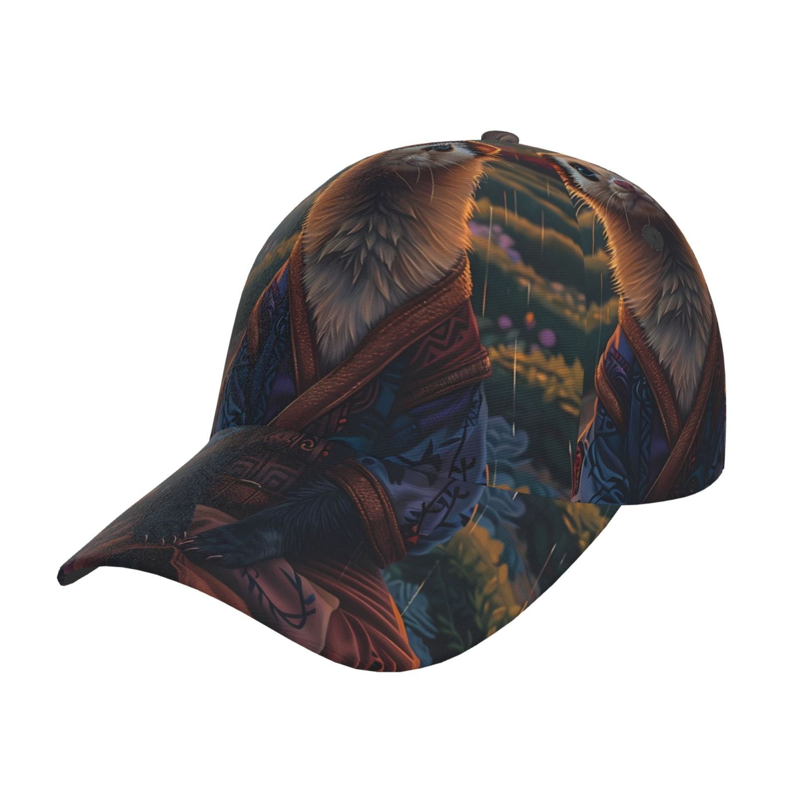 Fotbe Garden Meditating Weasel Gorro Clásico de Béisbol, Gorra Ajustable con Broche Snapback ...