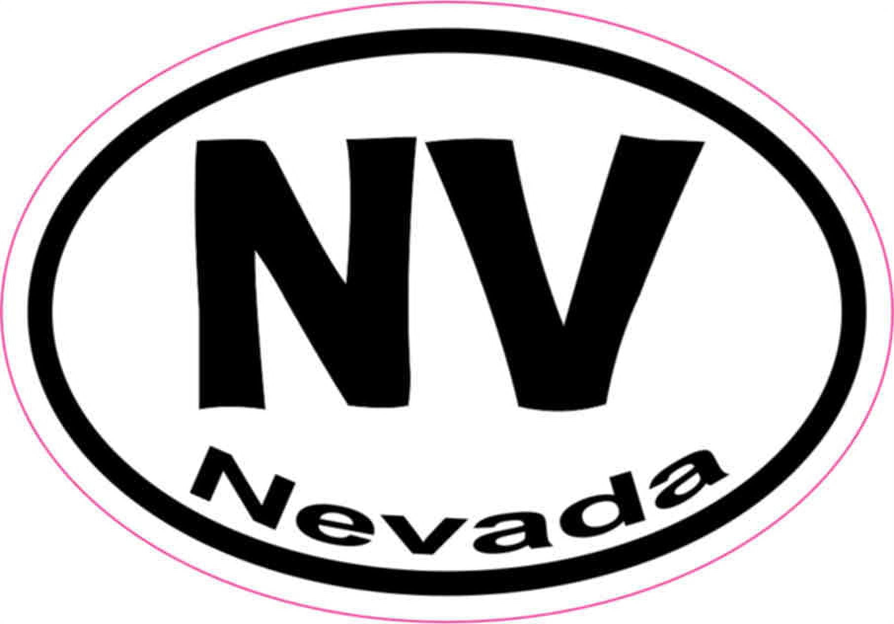 3in x 2in Oval NV Nevada Sticker Vinyl Car Window State Bumper Stickers ...
