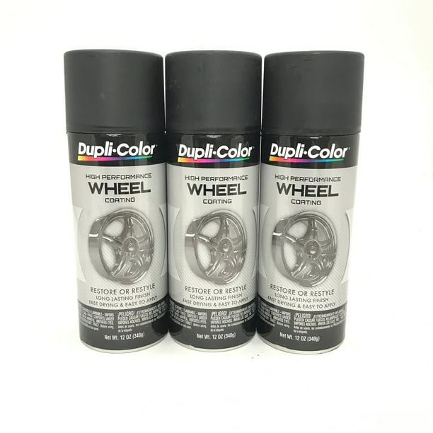Duplicolor HWP104 - 3 Pack Wheel Coating Spray Paint Satin Black - 12 ...