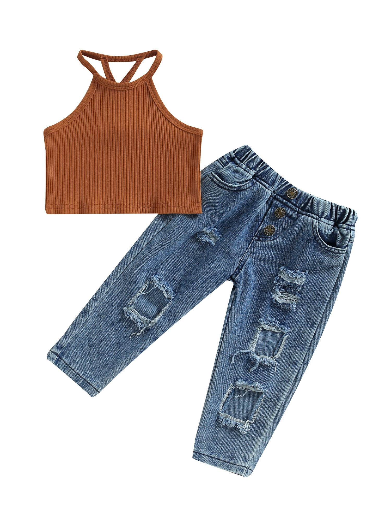 Diconna Kids Girls Pants Set, Sleeveless Camisole with Elastic Waist ...