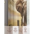 Abstract Sheer Curtains 84 inches Long 2 Panels Set Funny Elephants ...