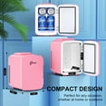 Mini Fridge Pink, 4 Liter/6 Cans Skincare Fridge for Bedroom, 110V AC ...