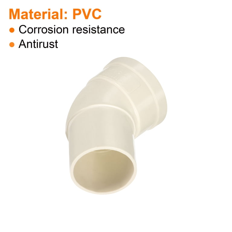 Uxcell PVC Water Pipe 45 Degree Elbow Fitting 50mm ID To, 54% OFF