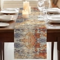 Abstract Burnt Orange Burlap Cotton Table Runner 13x72 Inches Long ...