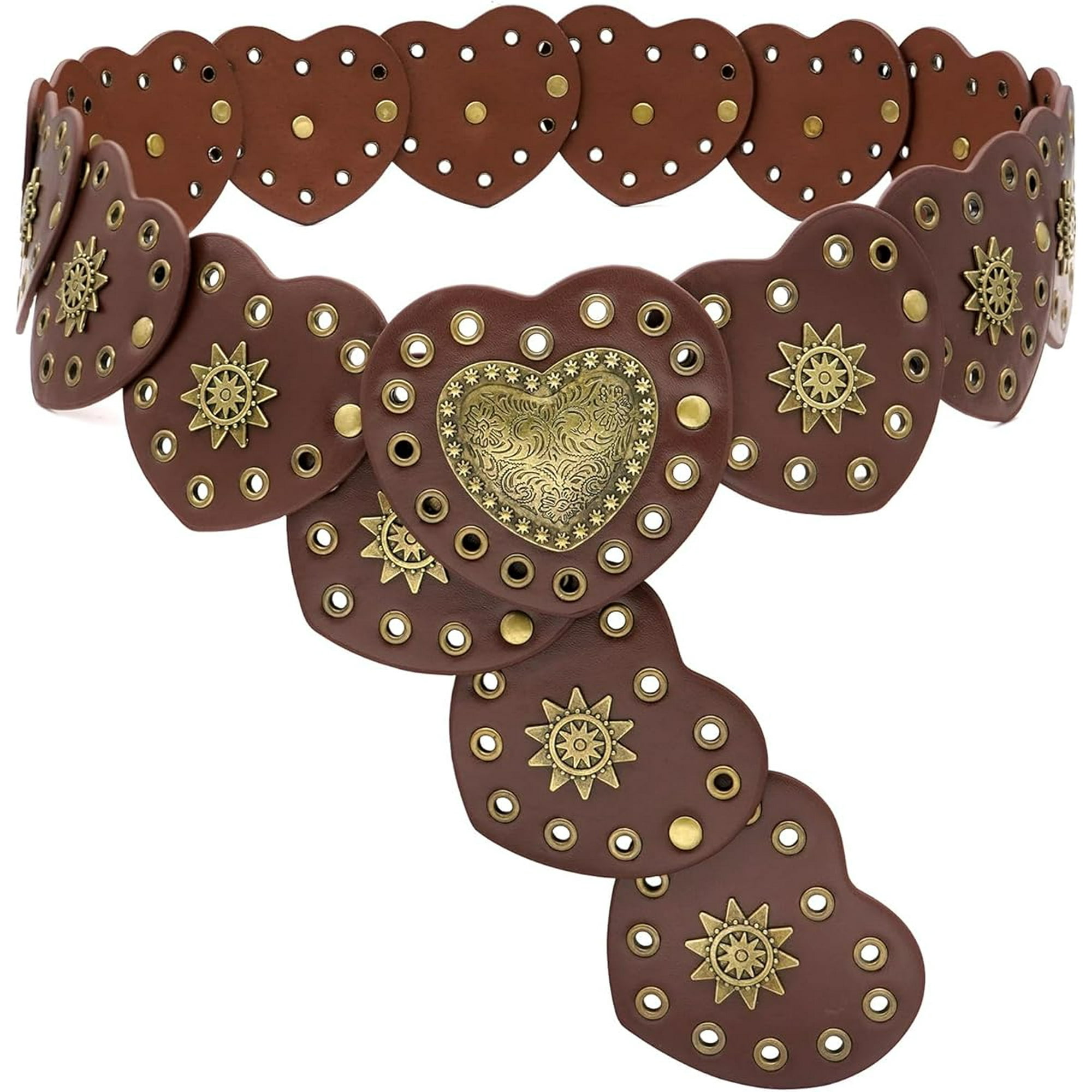 Click here for Yeuweold Wide Disc Belts Hollow Heart Leather Belt... prices