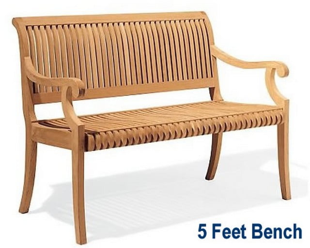 WholesaleTeak Outdoor Patio Grade-A Teak Wood 5 Feet Bench - -Giva ...