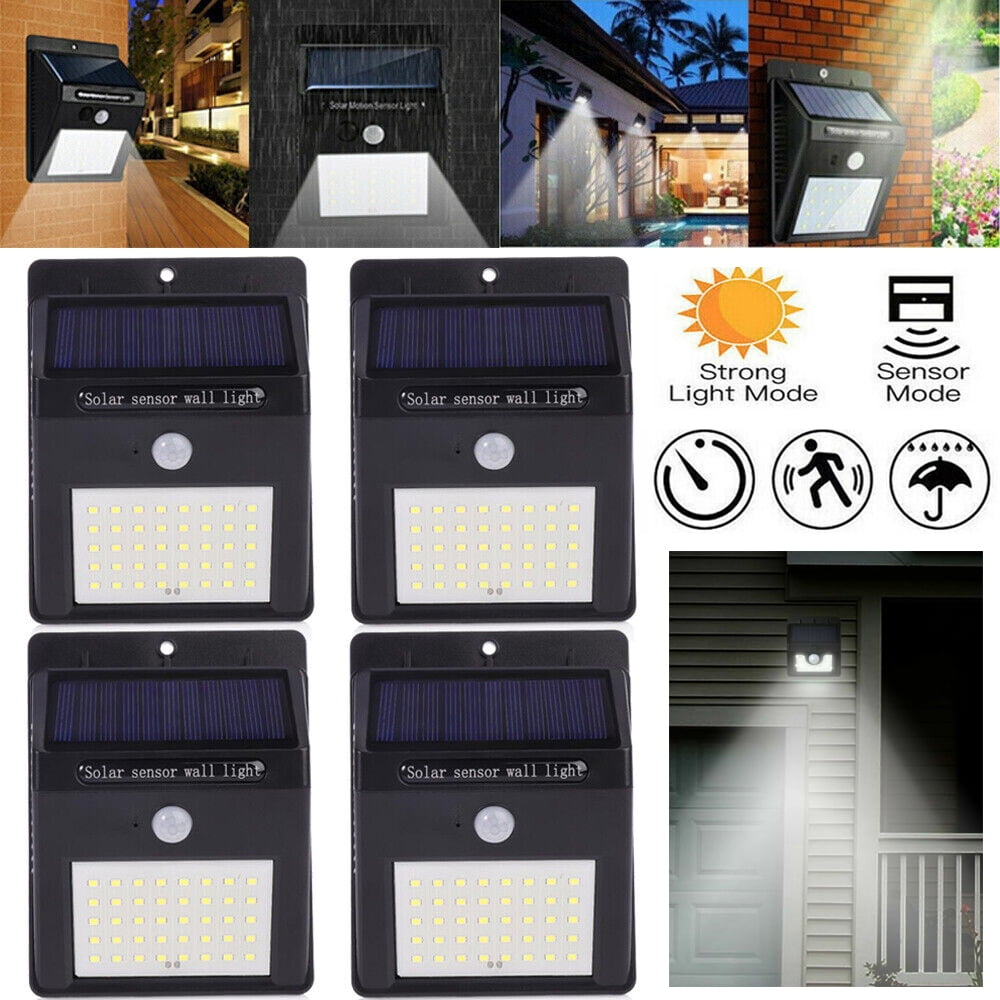 CJC 40 LED 500lm Outdoor LED Solar Motion Sensor Lights, Wireless ...