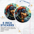 (2 Pack) Christmas Dachshund Stickers - Winter Dog Decor - Holiday ...