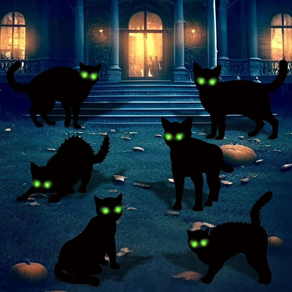 Click here for Generic 6 Pack Black Cat Halloween Decor Yard Sign... prices