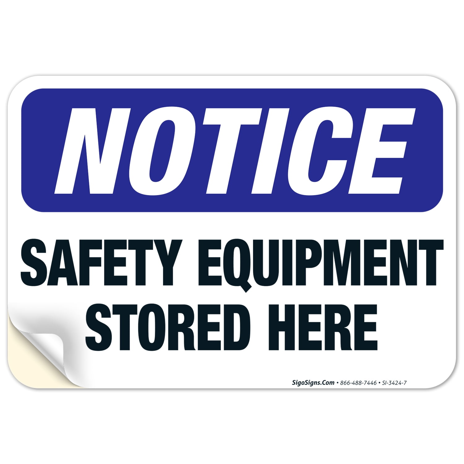 Safety Equipment Stored Here Sign, OSHA Sign, 10x7 Vinyl Sticker ...