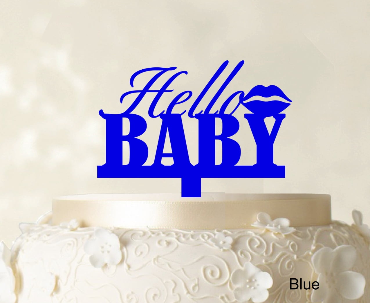 "Hello Baby Custom Cake Topper Personalized Blue Cake Topper Color ...