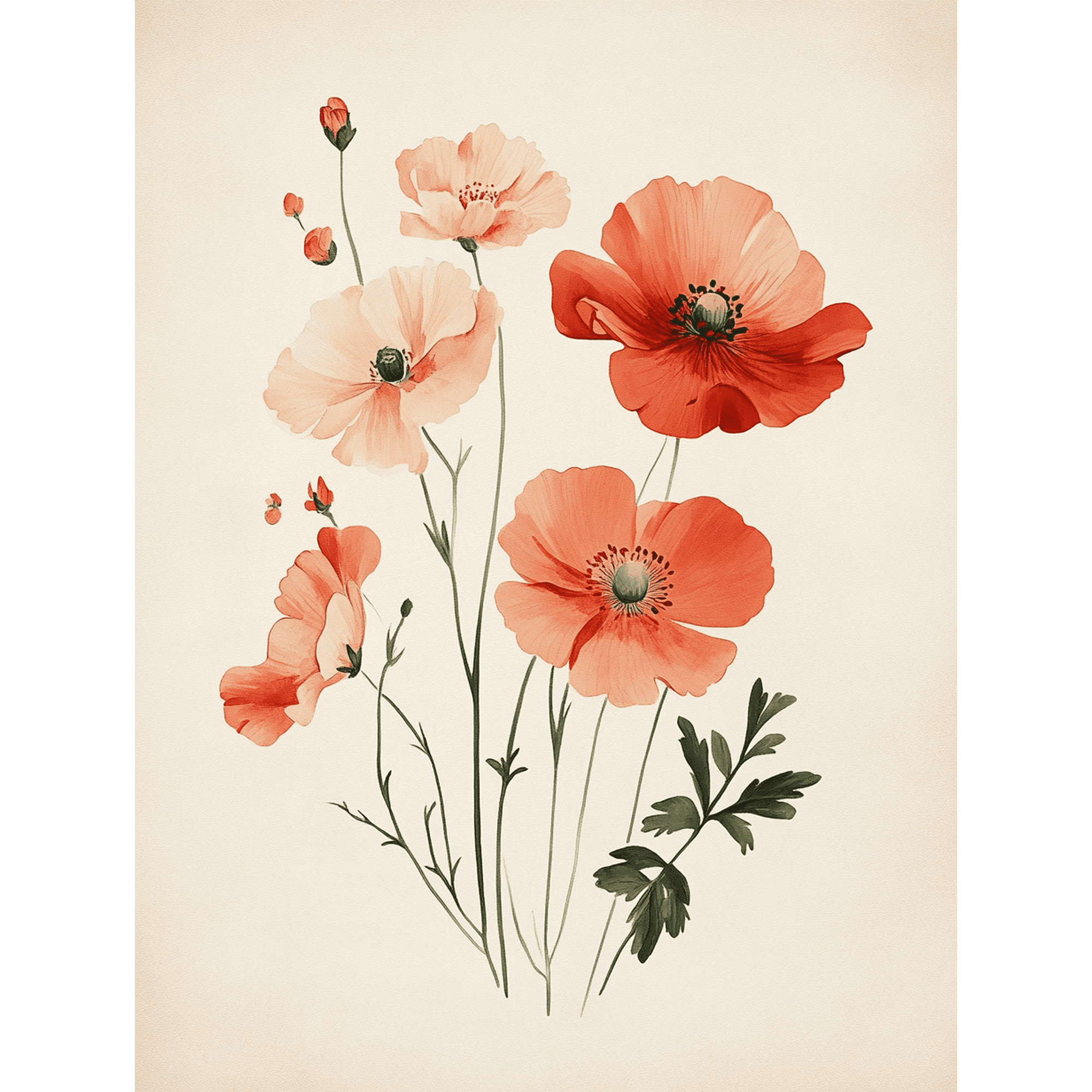 Click here for Qisvanset Romantic Poppy Floral Canvas Wall Art，su... prices