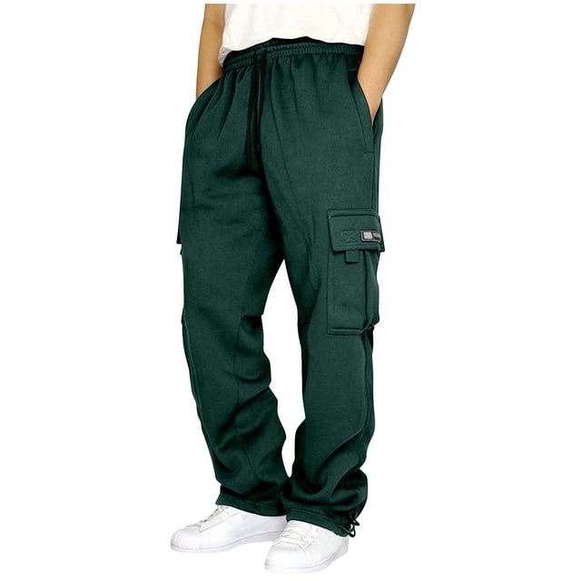 Rinsvye Men's Solid Drawstring Elastic Outdoor House Waist Solid Pocket ...
