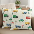 Beige Cartoon Truck Throw Pillow Covers 20 x 20 Inch Pillow Covers Set ...