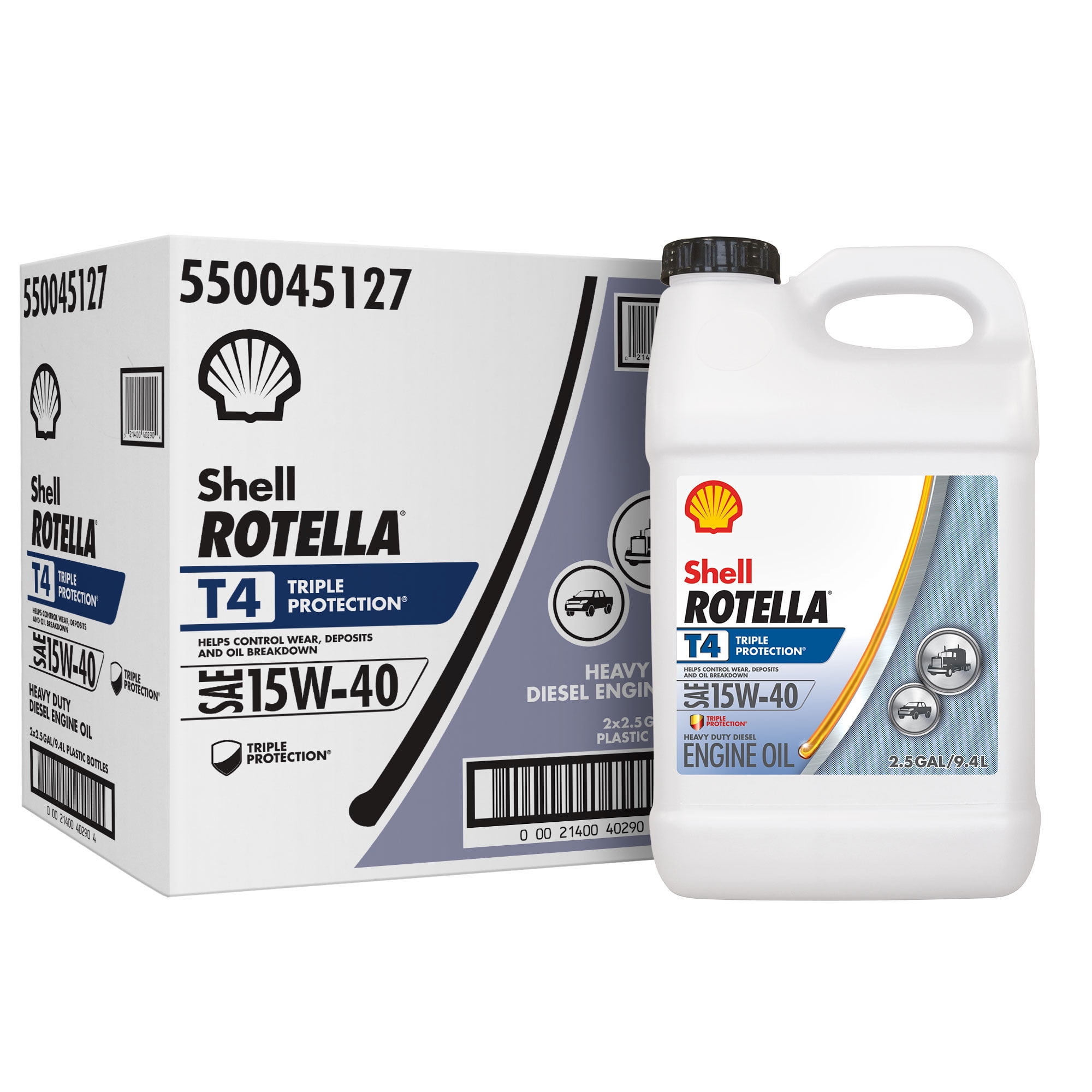 Shell Rotella T4 Triple Protection 15W 40 Diesel Motor Oil 2 5 Gallon Shell Rotella T4 Triple Protection 15W 40 Diesel Motor Oil 2 5 Gallon