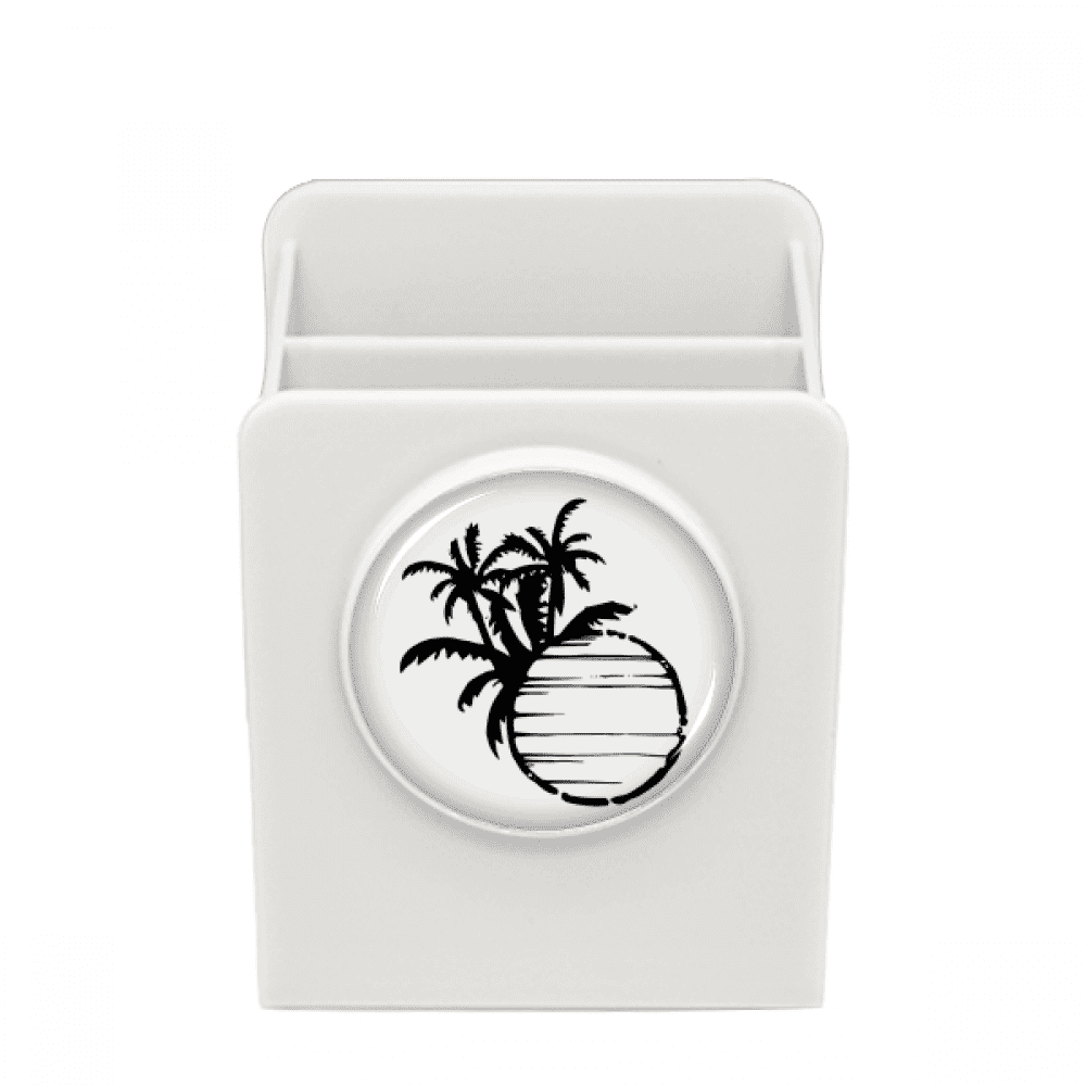 Black Beach Coconut Tree Outline Desk Pencil Holder Cup Pen Organizer ...
