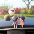 Car Accessories Cute Cartoon Couple Movable Doll Balloon Ornaments Car ...