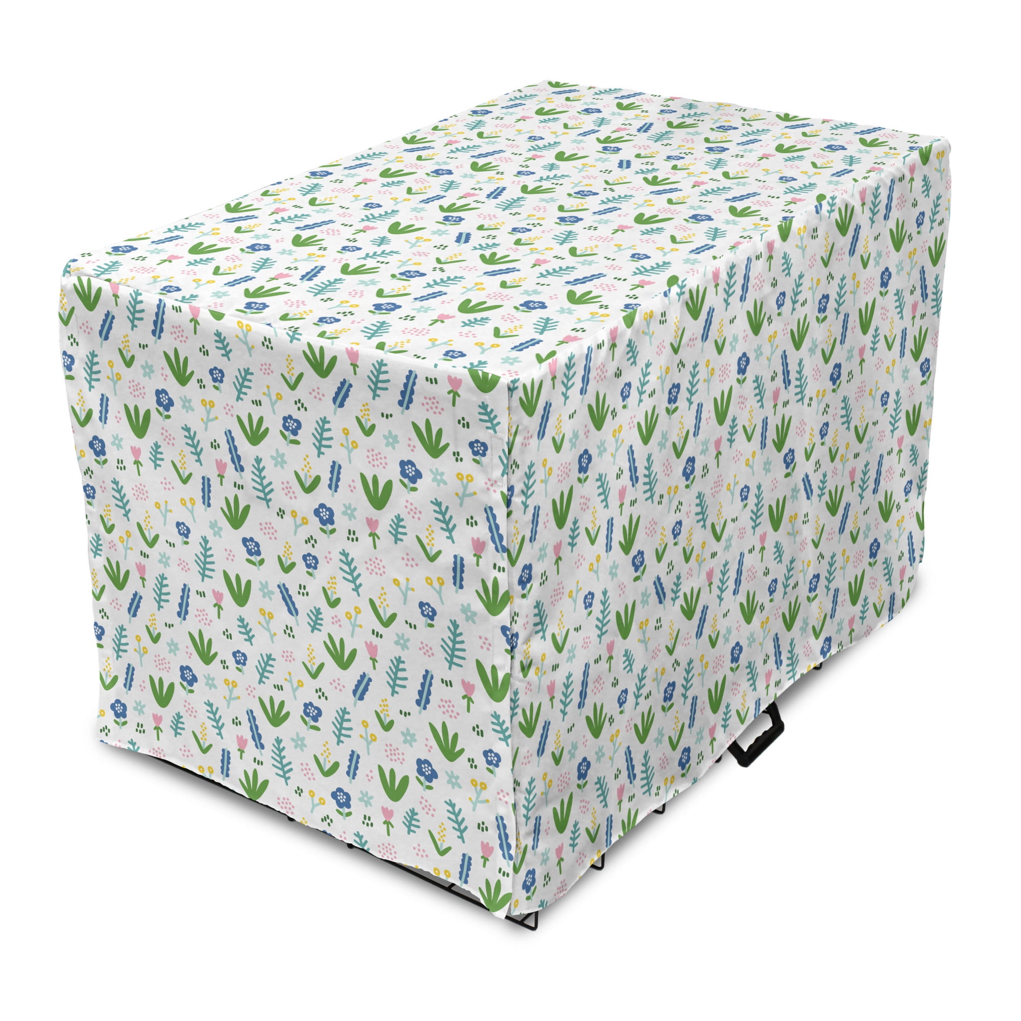 Botanic Dog Crate Cover, Pastel Blossom Branches Little Tulip Petals ...