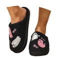 ibiyuan Halloween Women's Slip on Fuzzy Slippers Fuzzy Soft Boo Ghost ...