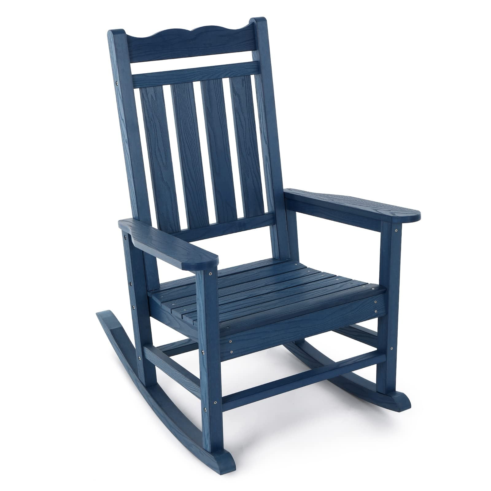 Outdoor Patio Rocking Chair, Blue Garden Porch Rocker, Weather ...
