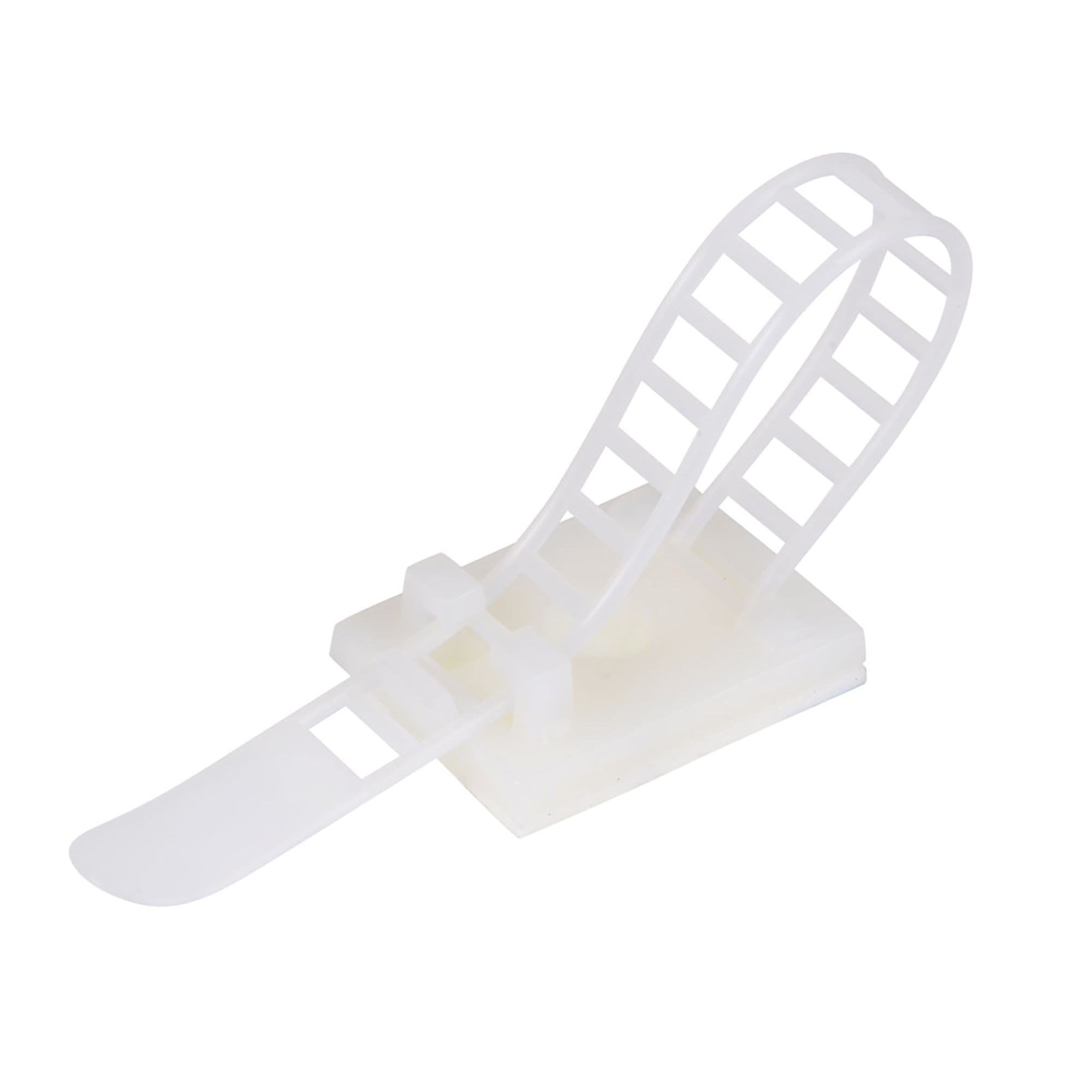 91x8mm White Adjustable Self Adhesive Cable Clips Wire Organizer w ...