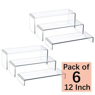 Buffet Risers and Stands, Large Clear Acrylic Riser Set, Rectangle ...