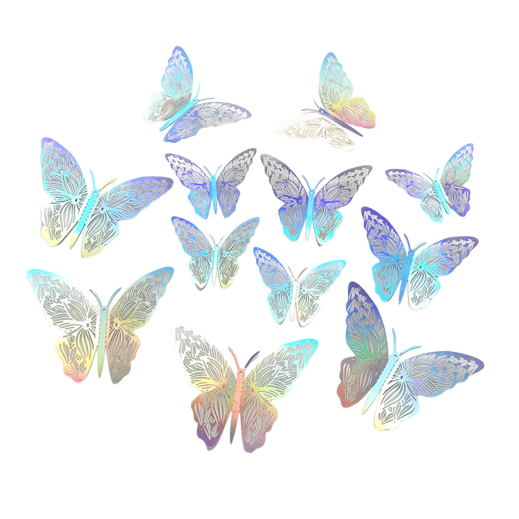 sdghg Hollow Butterfly Stickers 12 Pcs Pack, Art Decal Wall Home Pin 3D ...