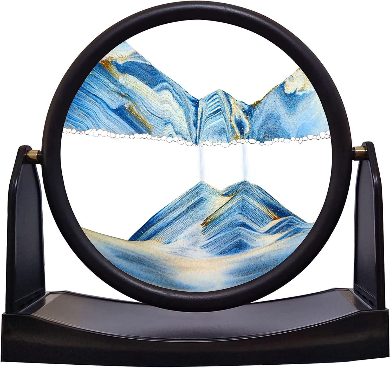 Aoderun Moving Sand Art Picture Round Glass Sand Art Liquid Motion ...