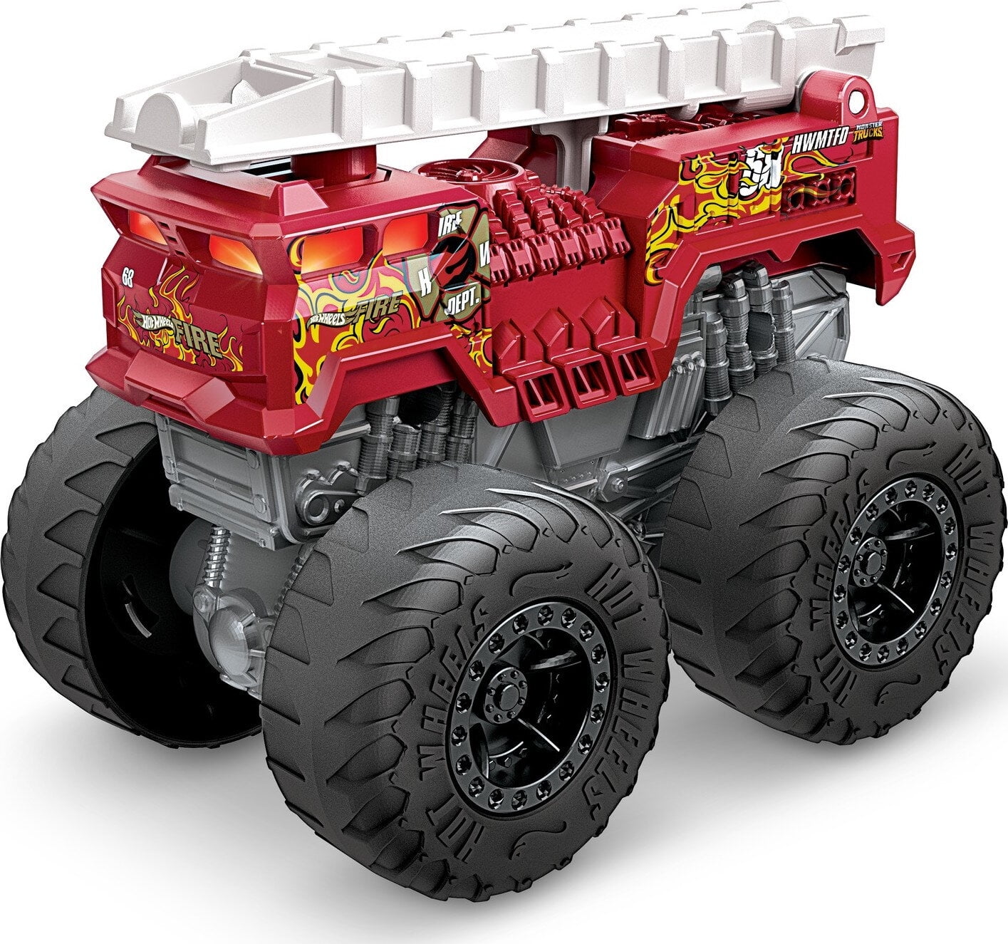 Hot Wheels Monster Trucks Roarin' Wreckers, 1:43 Scale 5-Alarm Toy ...