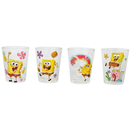 Spongebob Squarepants Floral Poses 4-Pack Shot Glass Set | Walmart Canada